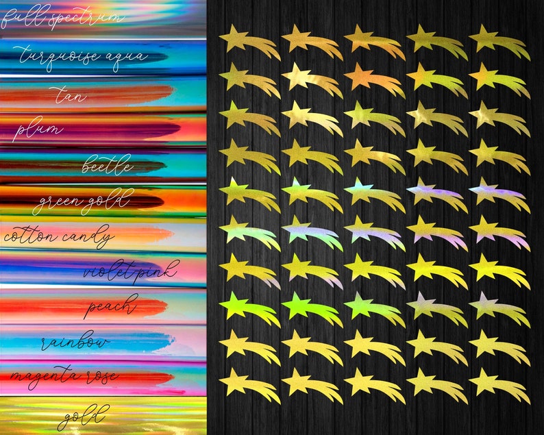 100 1/2'' holographic shooting star stickers | Etsy