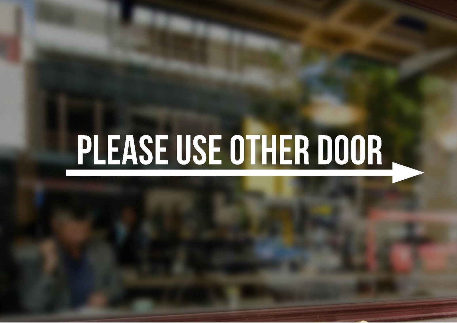 Use Other Door Decal, Door Entrance Shop Sticker Sign, Arrow Sign ...