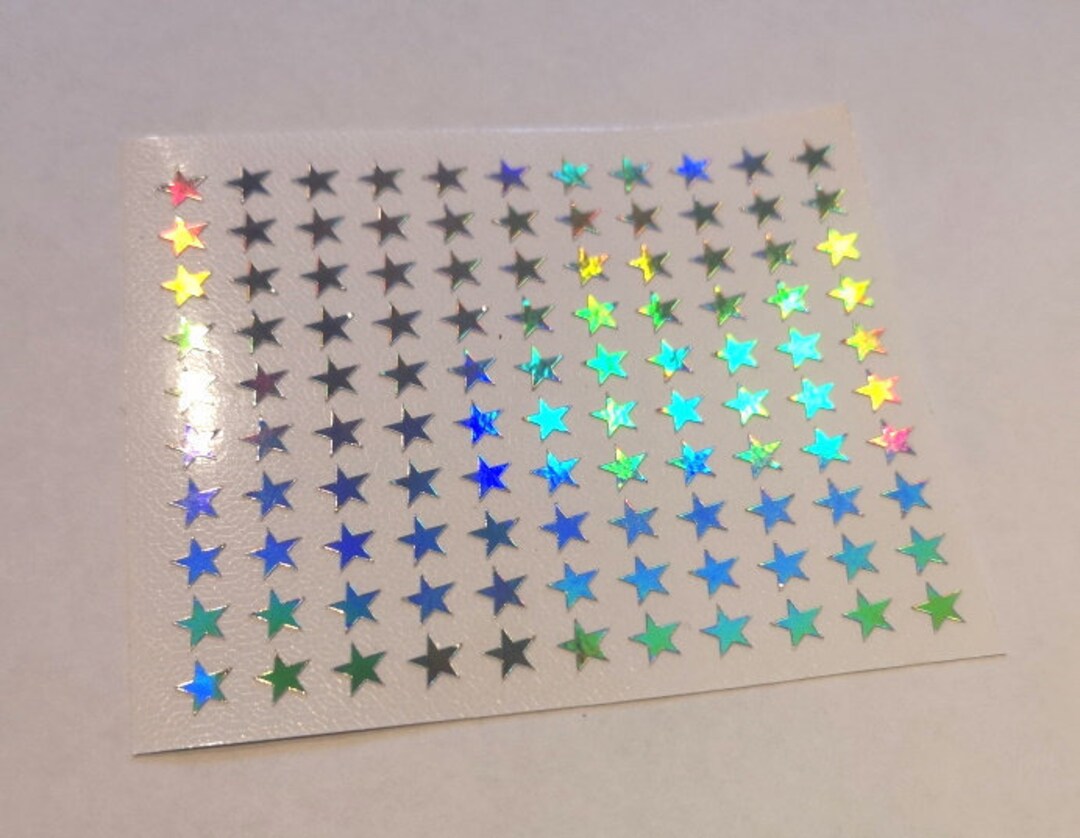 100 1/4'' Holographic Star Stickers, Holographic Star Planner Supplies ...