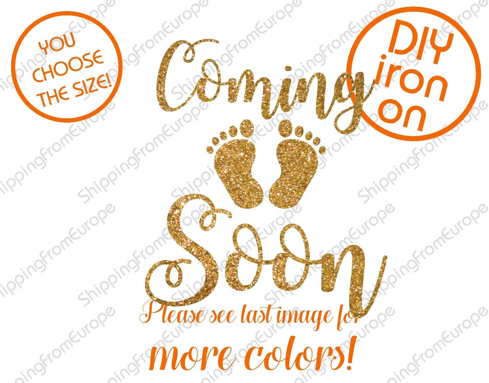 Pregnancy Iron on Decal Coming Soon Patch Baby Feet Mommy - Etsy