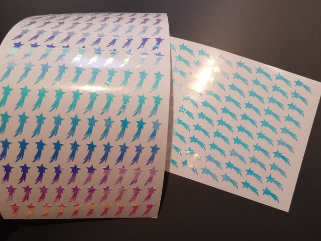 100 1/2'' Holographic Shooting Star Stickers, Holographic Shooting Star ...