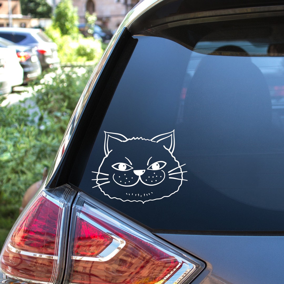 Car Decal, Cat Sticker, Funny Grumpy Cat Decal, Angry Cat Sticker, Car ...