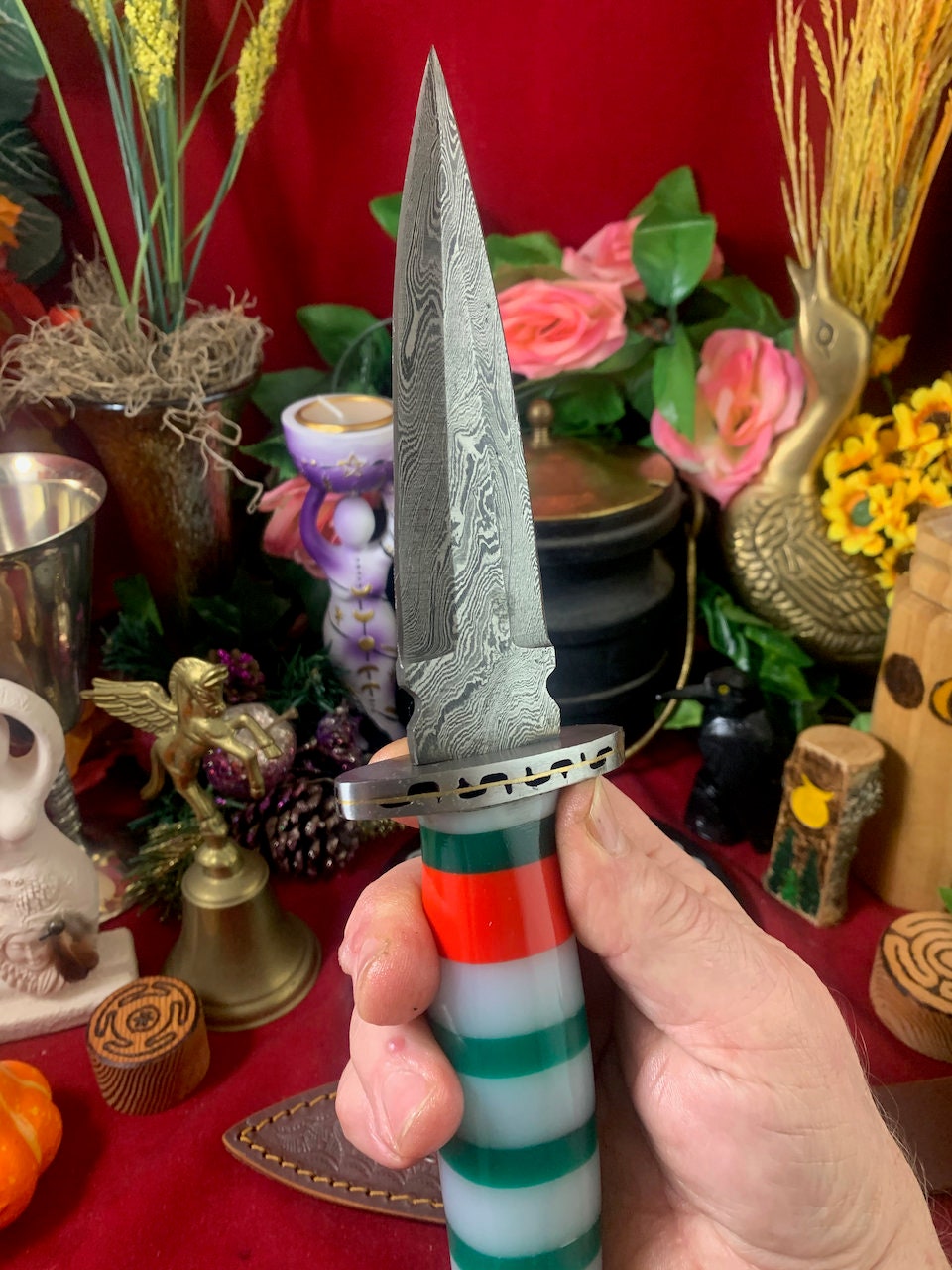 Fabulous Hand Forged Damascus Steel Athame/Dagger Double | Etsy