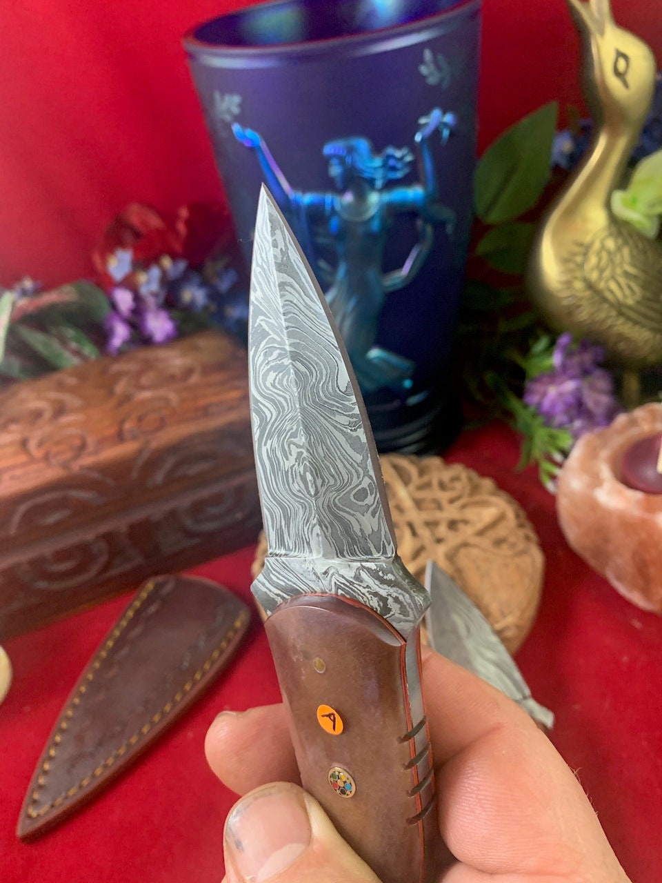 Gorgeous Hand Forged Damascus Steel Athame/dagger Full | Etsy