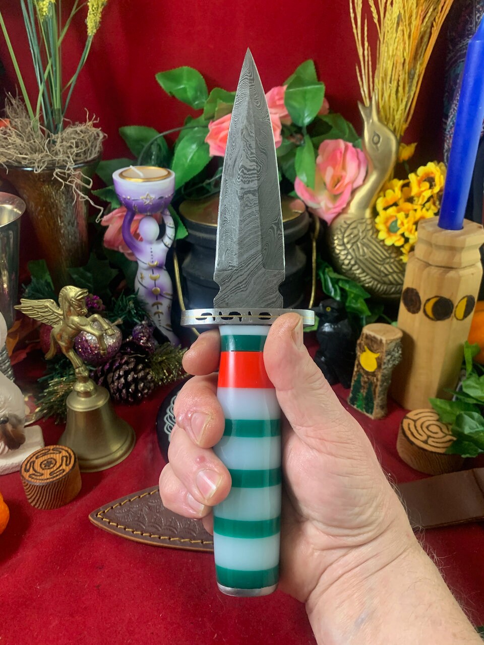 Fabulous Hand Forged Damascus Steel Athame/Dagger Double | Etsy