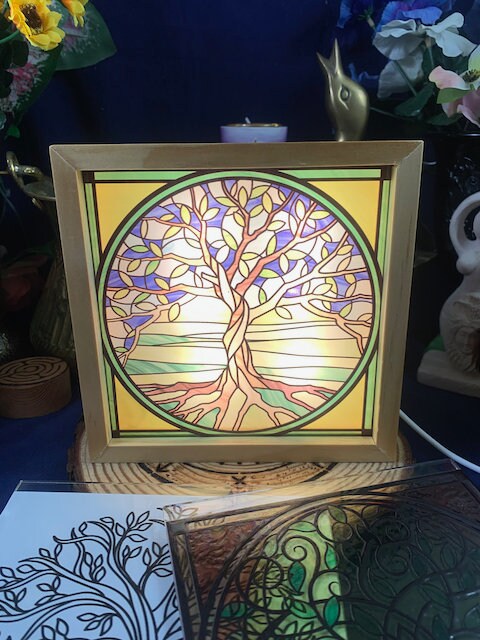 Gorgeous Celtic Tree of Life Wood Light Box W/3 Changeable - Etsy