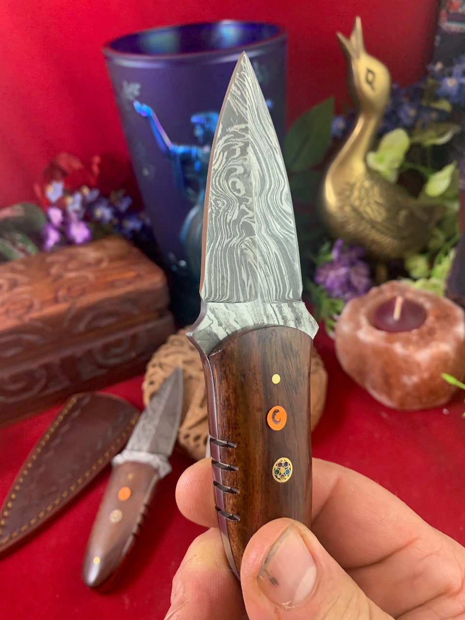 Gorgeous Hand Forged Damascus Steel Athame/dagger Full | Etsy