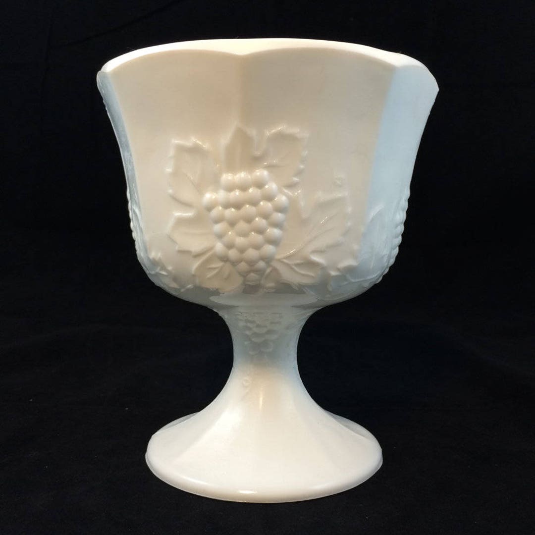 Beautiful, Scarce, Vintage (c. 1940s-1950s), Milk Glass Chalice (goblet ...