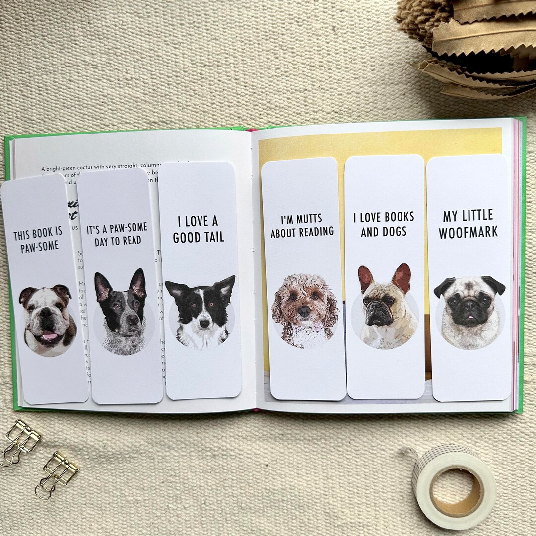 Dog Lover Bookmarks With Words, Eco Friendly Recycled Paper for Book ...