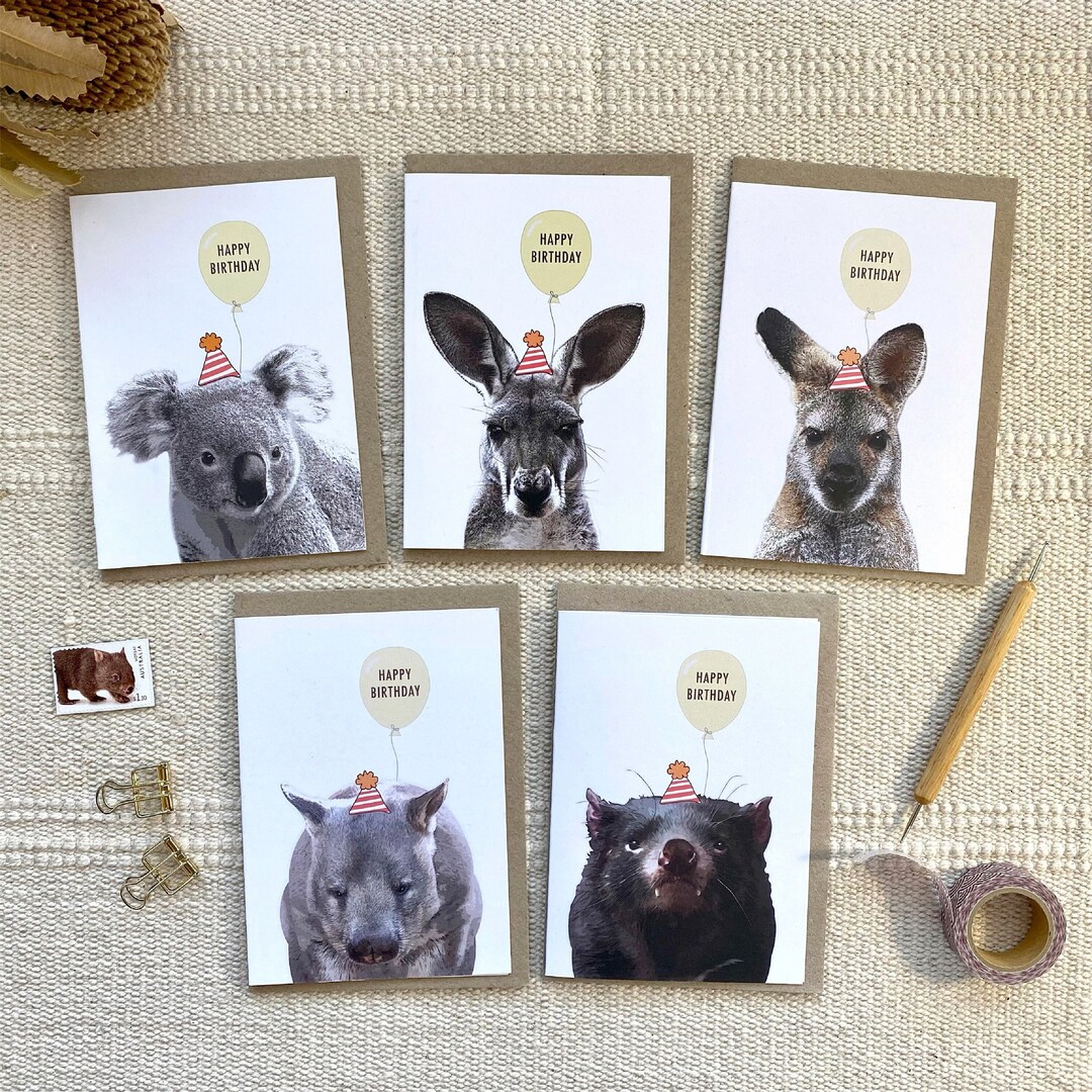 Aussie Native Mammal With Balloon Birthday Eco Friendly - Etsy