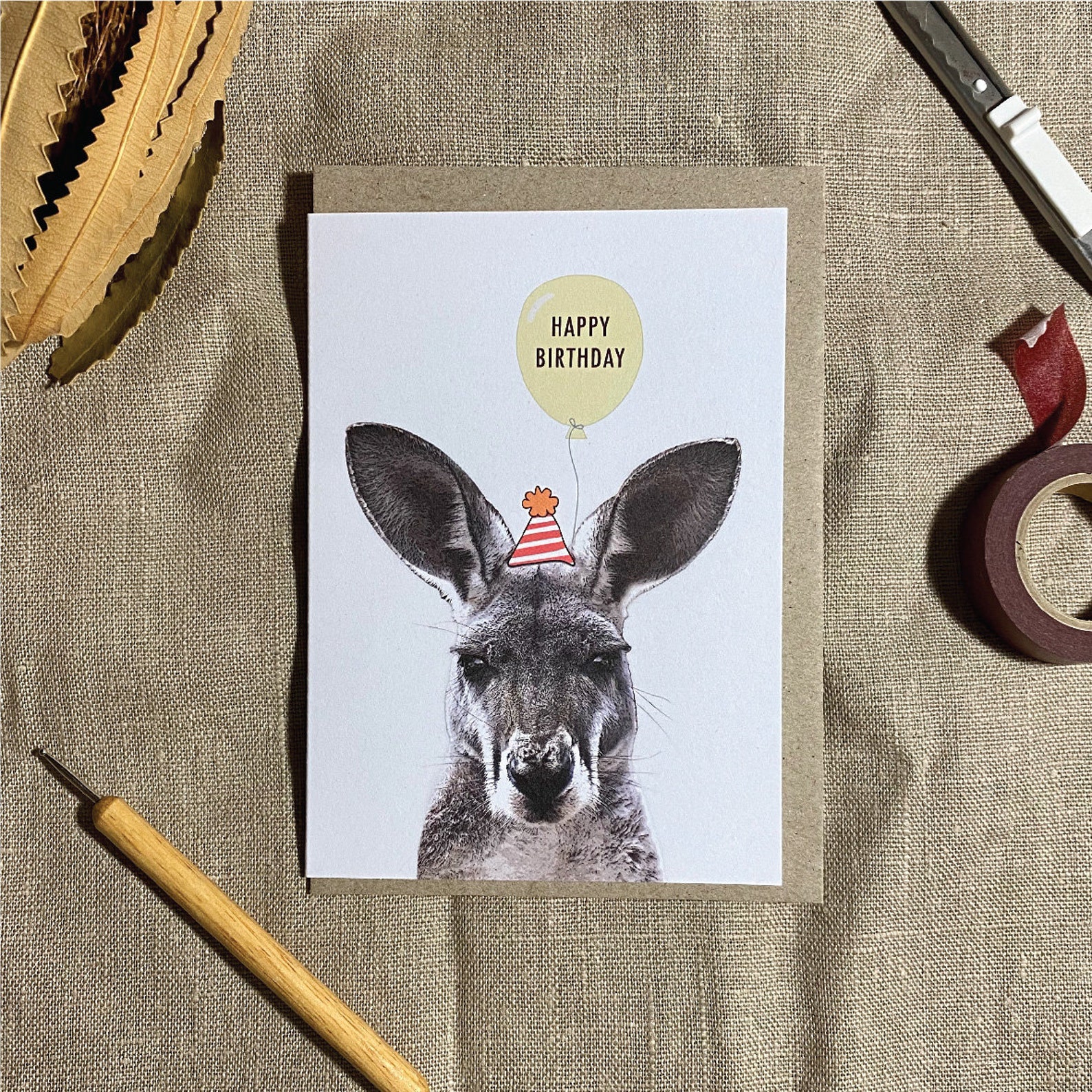 Kangaroo Happy Birthday Eco Friendly Recycled Paper Cards | Etsy