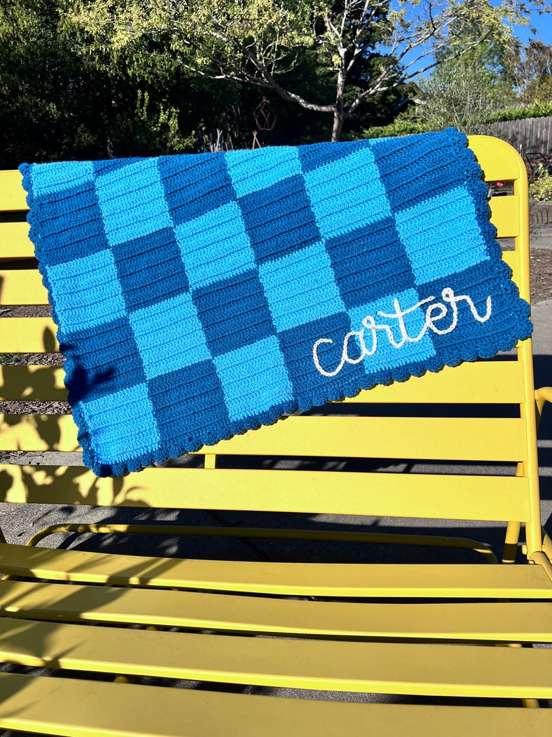 Custom Checkered Baby Blanket - Etsy