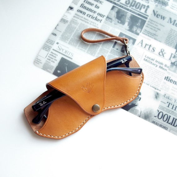 Handmade Personalized Slim Glasses Case Natural Color | Etsy