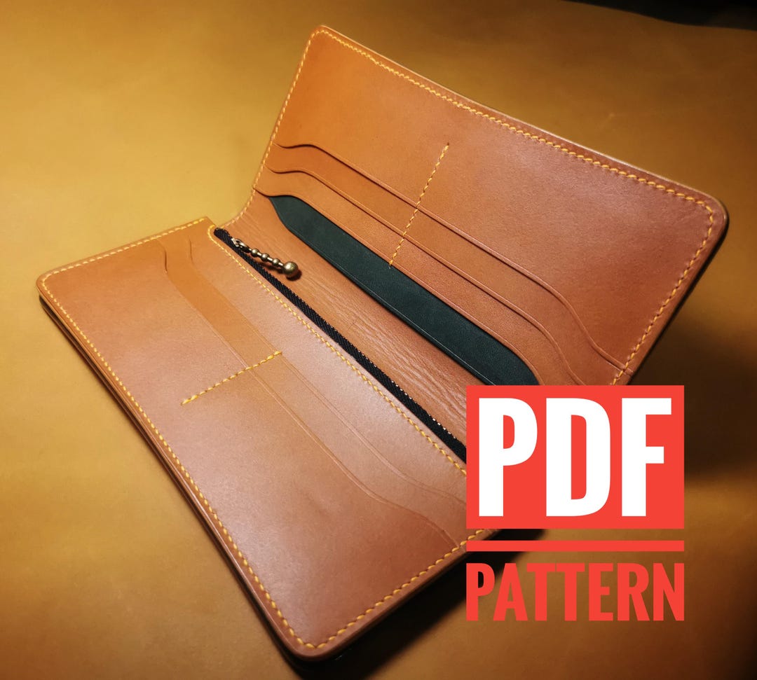 PDF A4 Pattern - Long Wallet Card Holder and Zipper Wallet Template PDF Pattern - Etsy