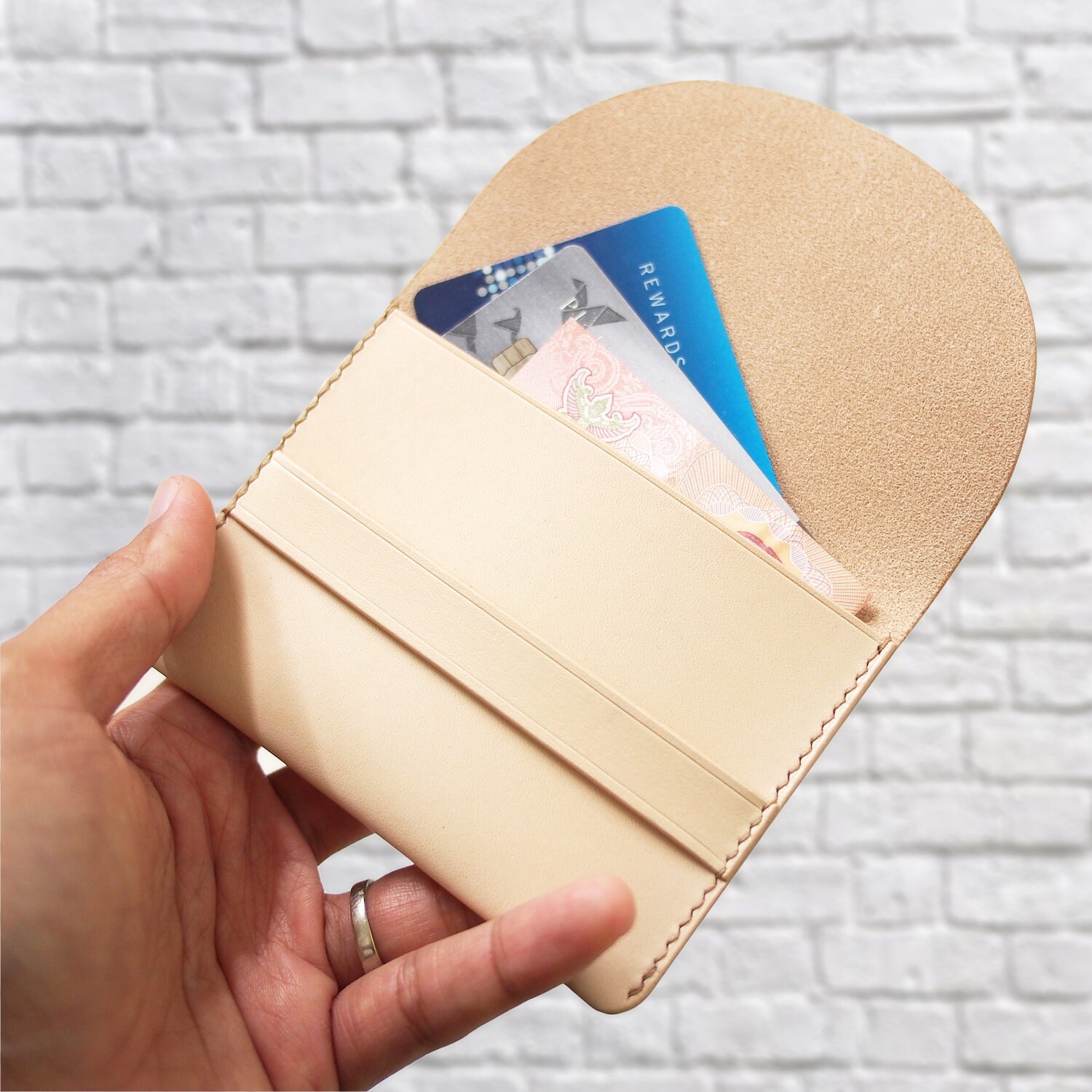 Handmade Card Case, Coin Purse Natural Genuine Leather - Etsy