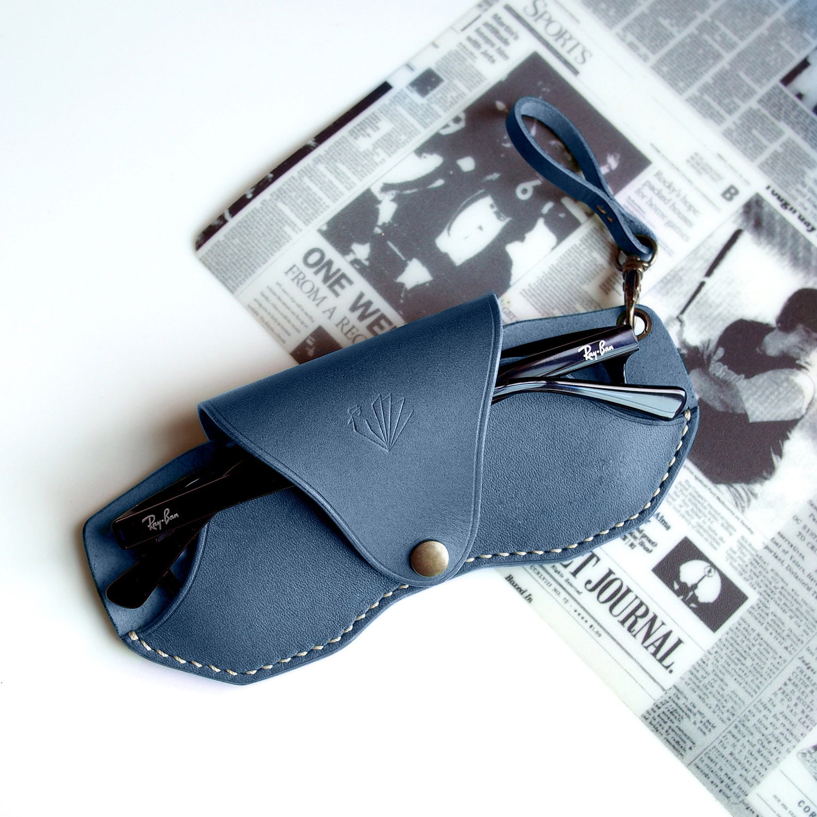 Handmade Personalized Slim Glasses Case Navy Blue Color Etsy