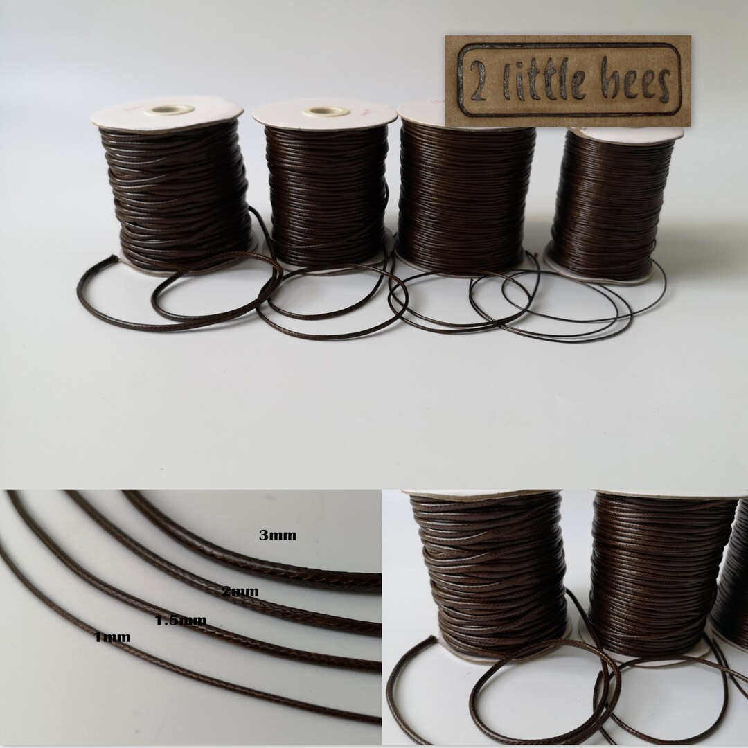 Brown Waxed Polyester Cord 1/1.5/2/3mm Necklace Jewellery Rope String ...