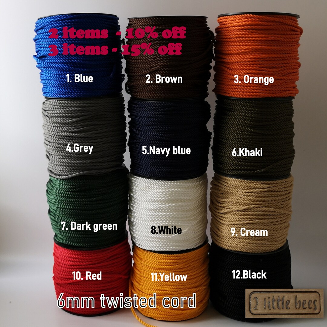 6mm Twisted Polypropylene Cord: Braided Rope Trim, DIY Crafting - Etsy UK