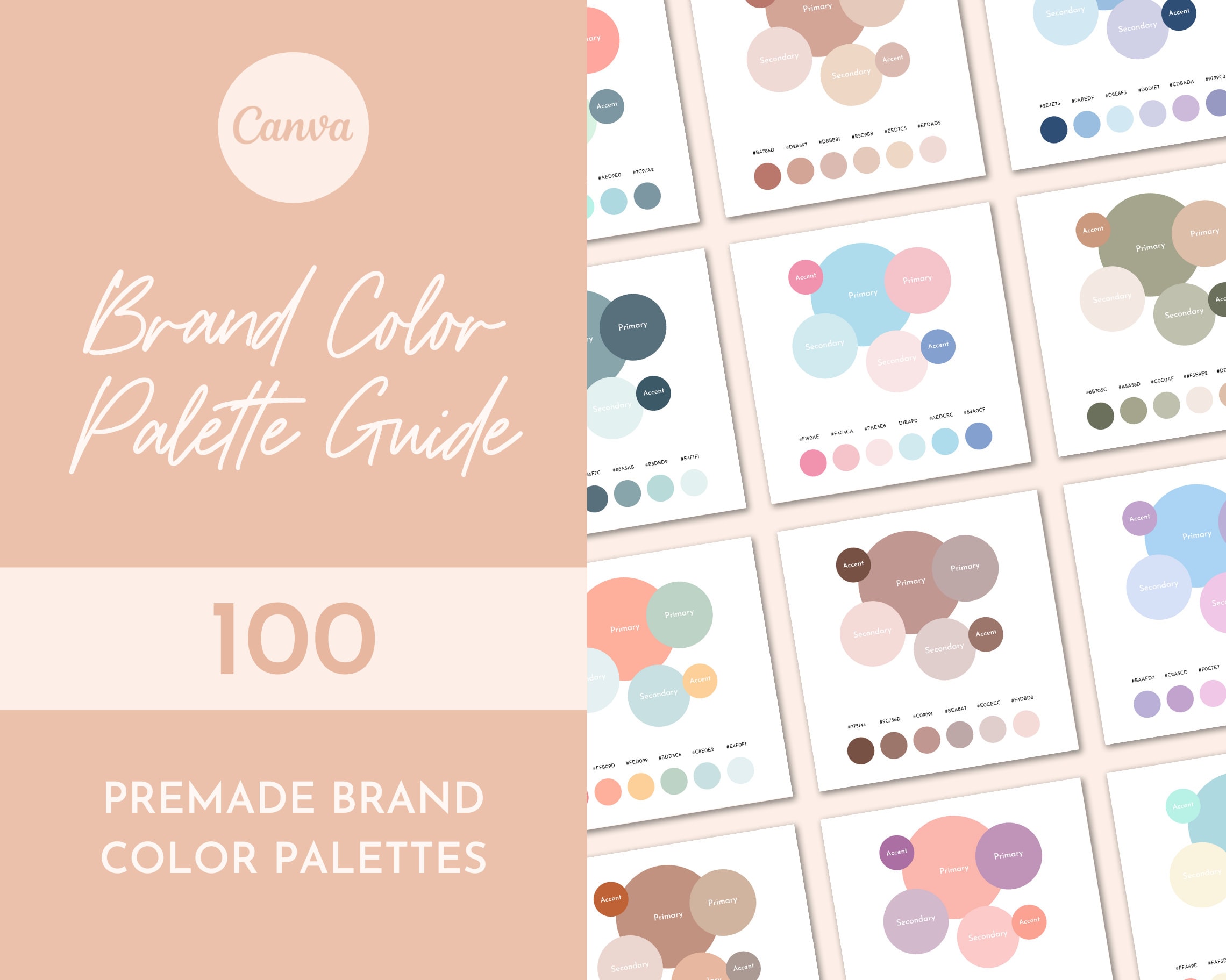 Brand Color Palette Guide | 100 Premade Color Palettes | Branding ...