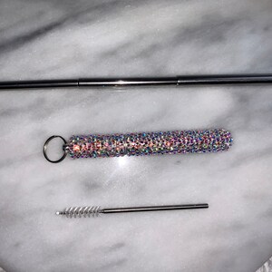 TRAVEL STRAW. Custom Bling Travel Straw - Etsy