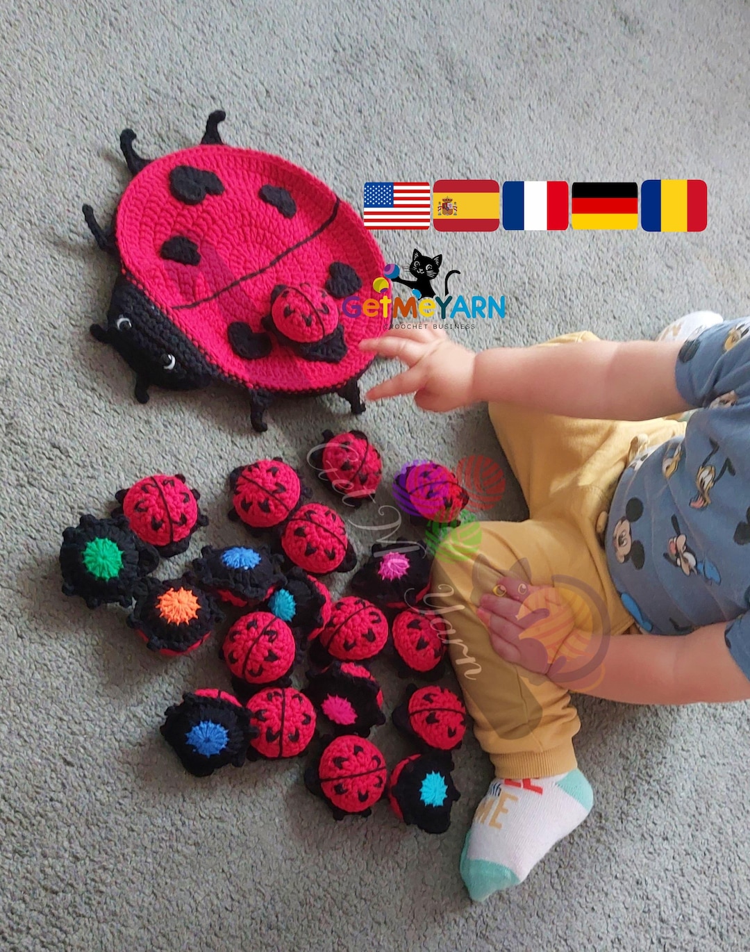 Ladybug Memory Game Crochet Pattern – Montessori Matching Game ...