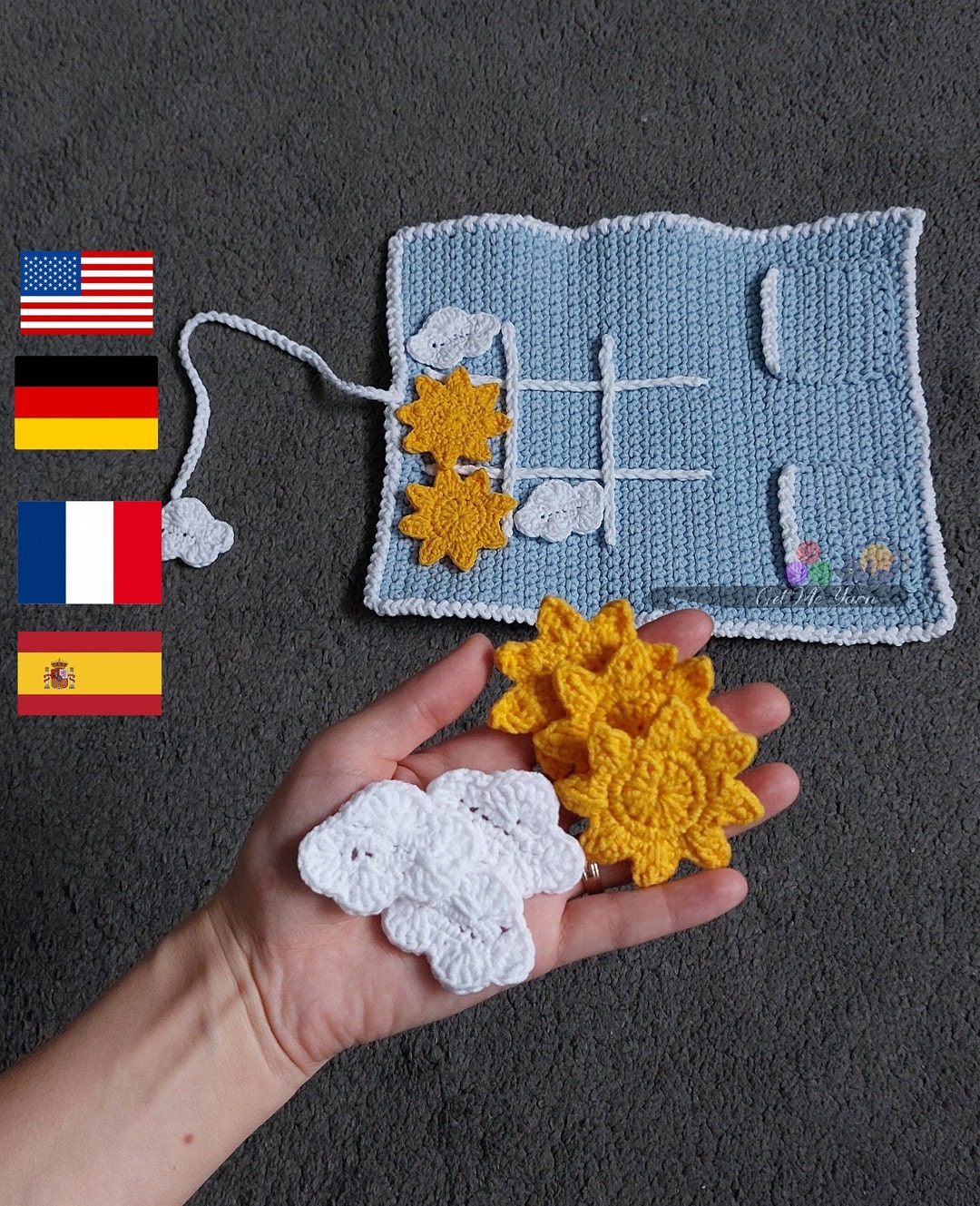 Sun Vs Cloud Tic-tac-toe Game - Crochet Pattern - Etsy