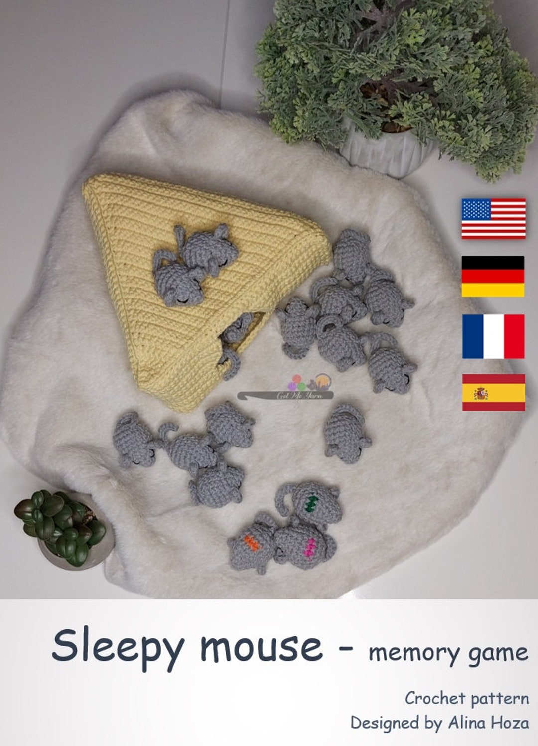 Sleepy Mouse Memory Game - LOW SEW Crochet Pattern - Etsy