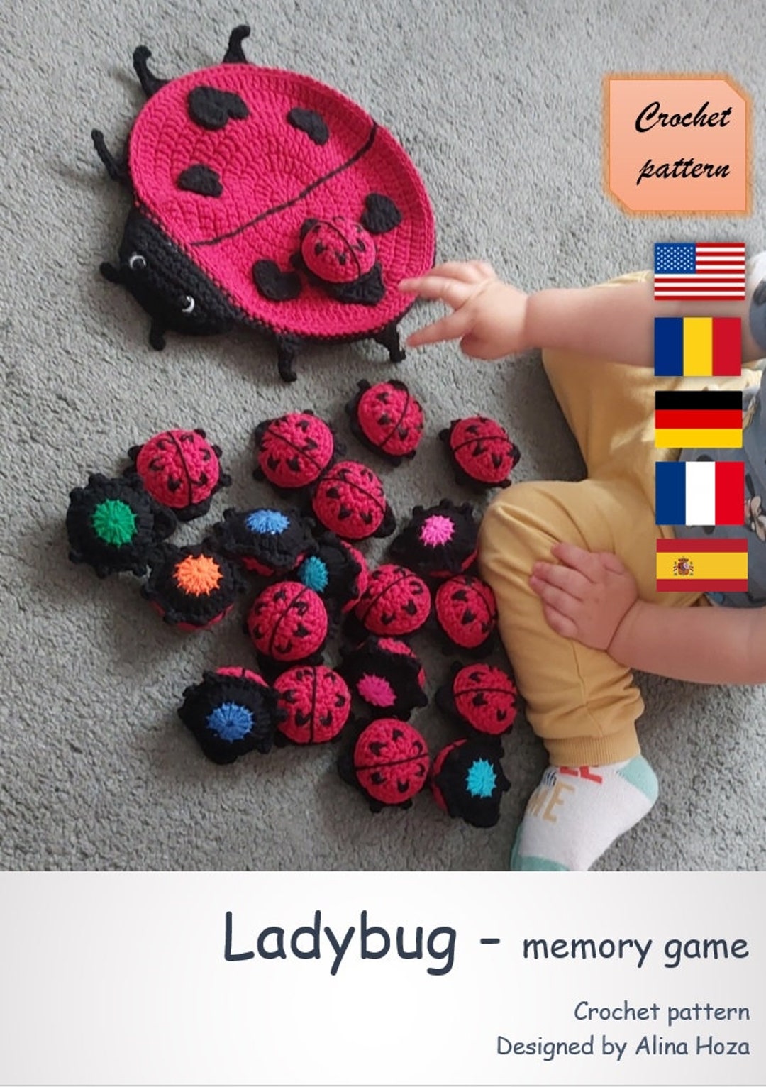 Ladybug Memory Game --- MINIMUM SEW Crochet Pattern - Etsy