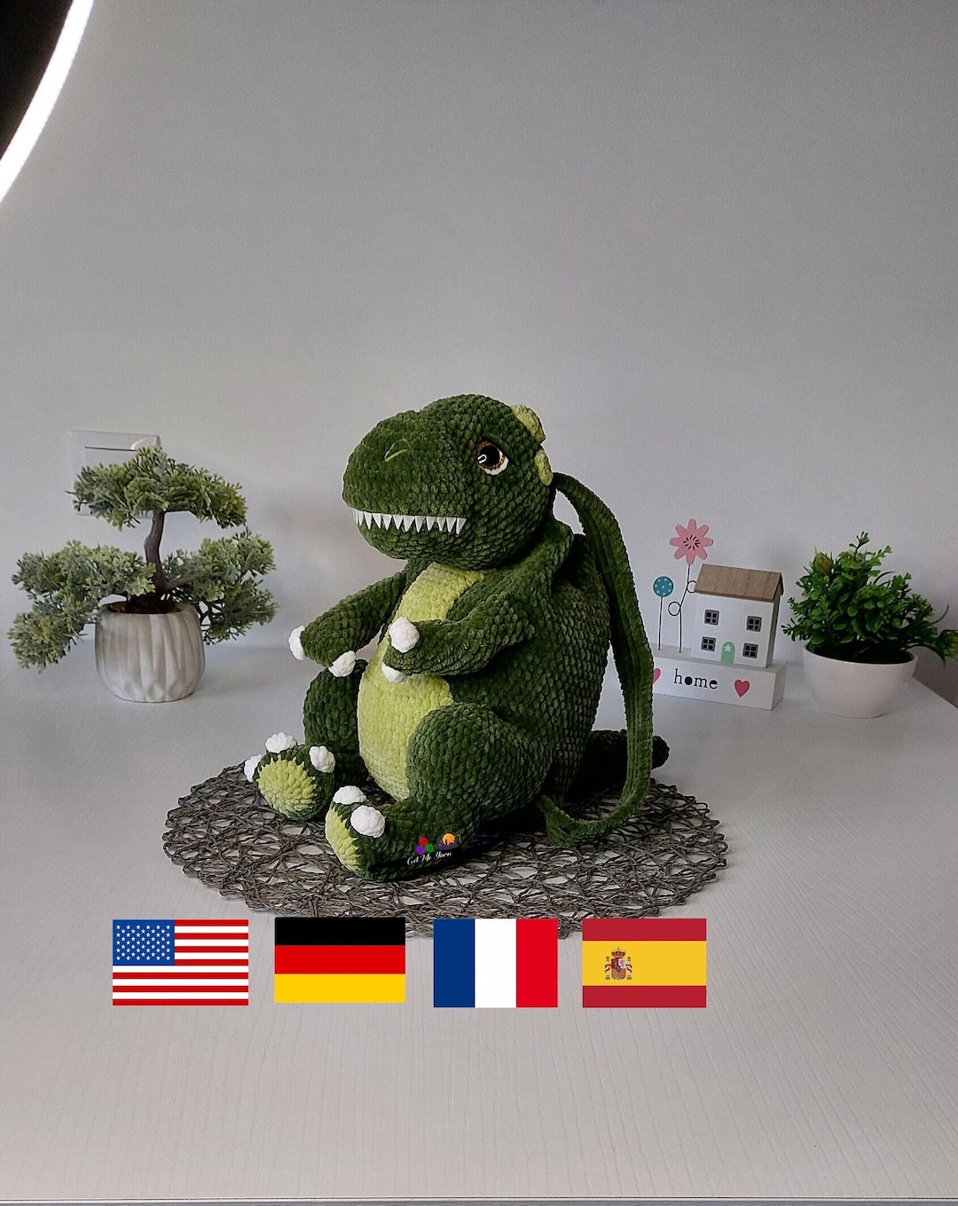 T-rex Dinosaur Backpack - Minimum Sew Crochet Pattern - Etsy