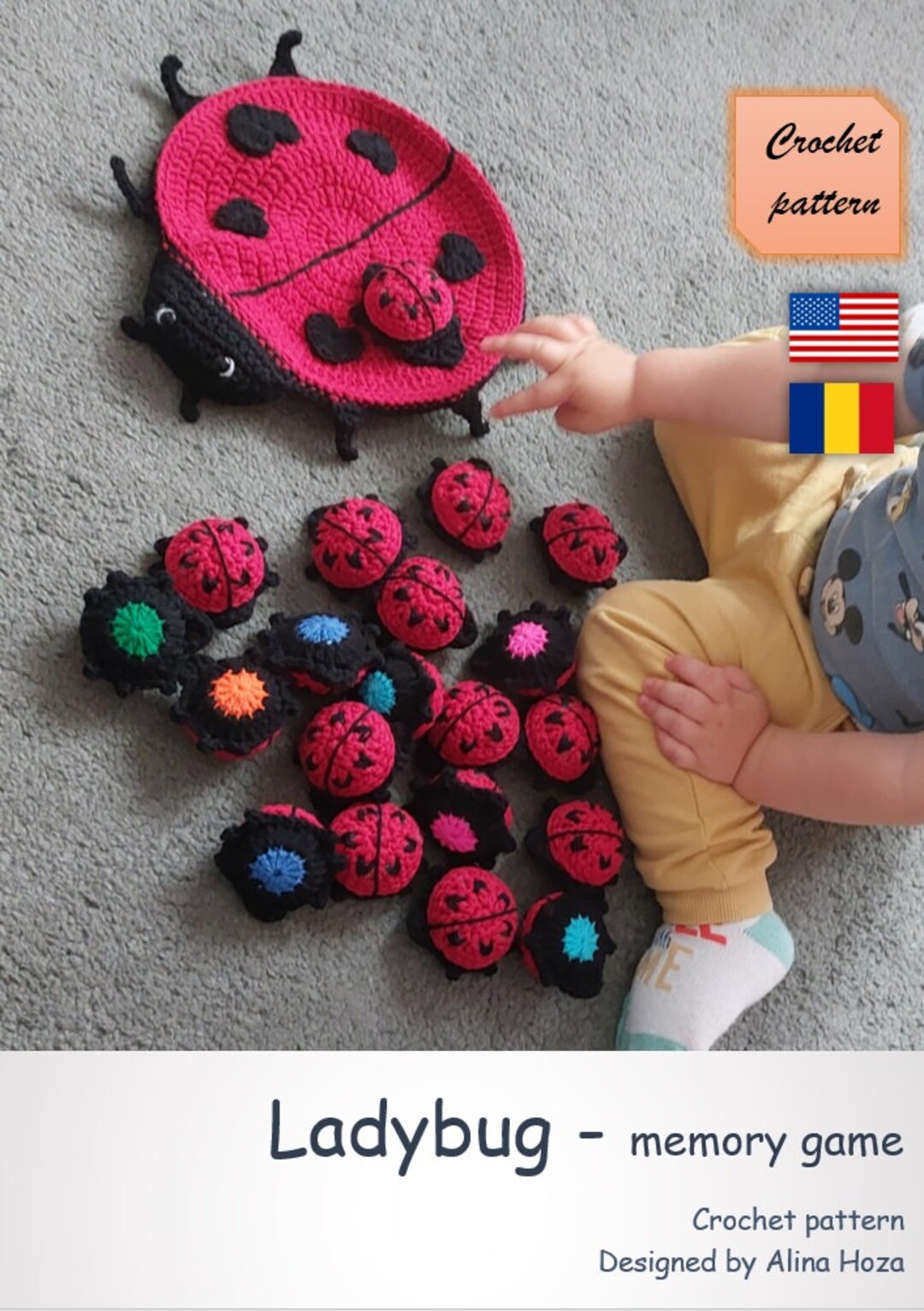 Ladybug Memory Game MINIMUM SEW Crochet Pattern /// Joc De - Etsy