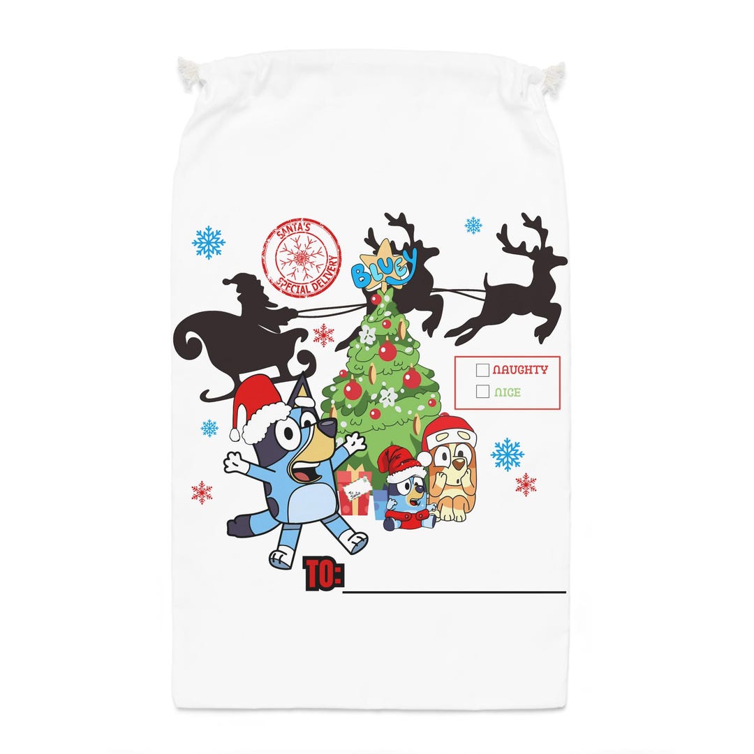 Bluey Santa Gift Sack - Etsy UK