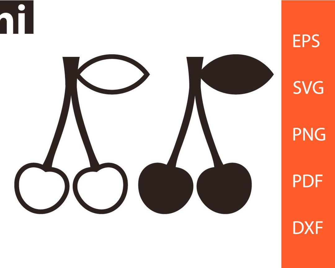 Cherry Svg, Cherry Vector, Cherry Clipart, Cherry Silhouette, Cherry ...