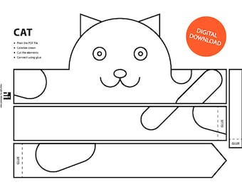 Tiger Paper Crown Printable, Coloring Crown, Coloring Face Mask, Crown ...