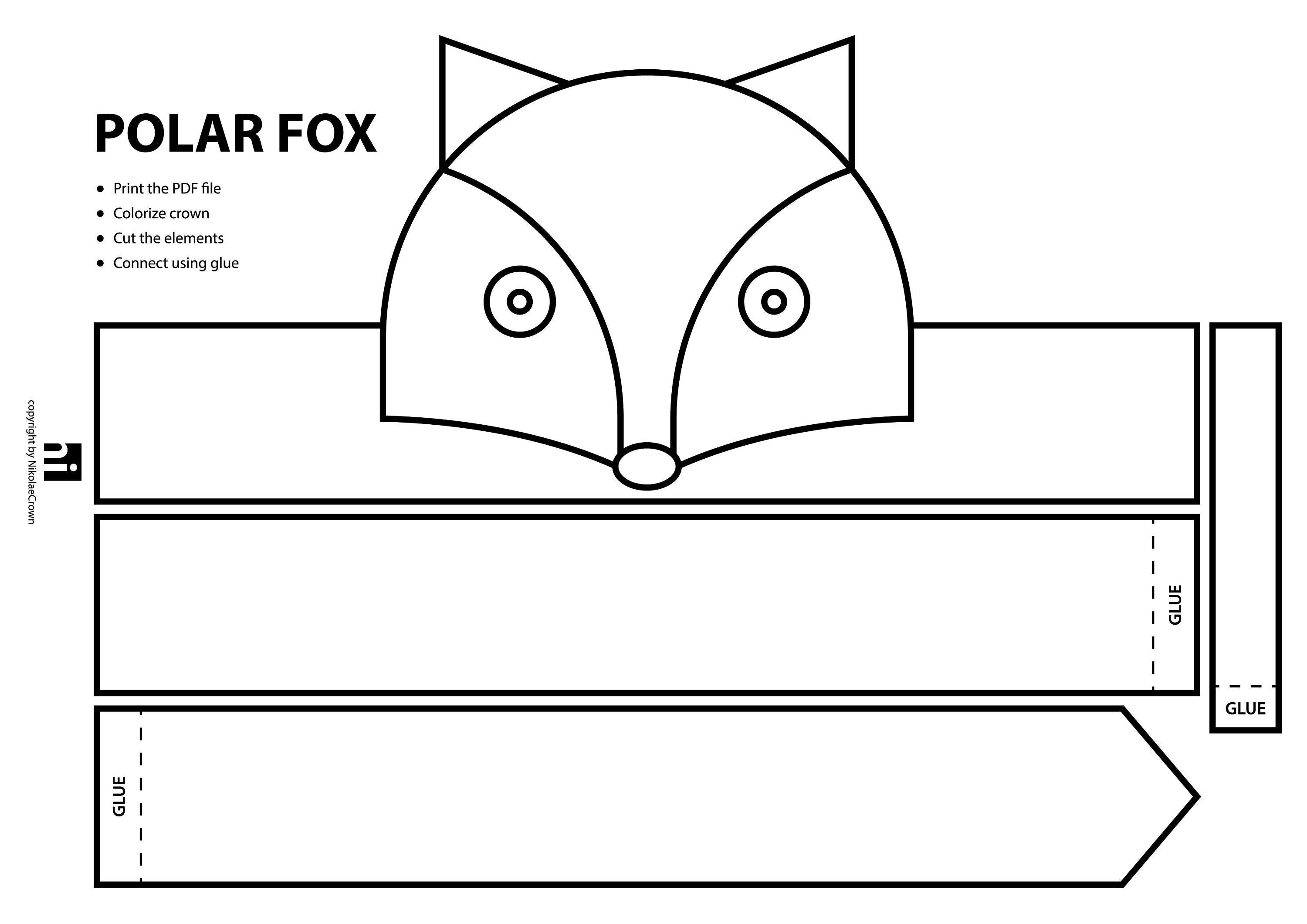 Arctic Animal Paper Crown - Printable, Coloring Crown, Coloring Face ...