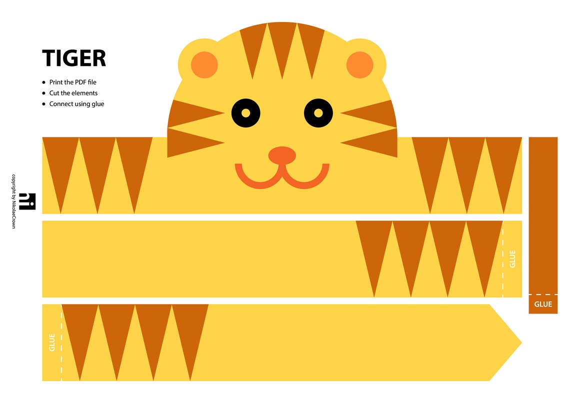 African Animal Crown Set - Printable, Face Mask, Crown Template, Animal ...