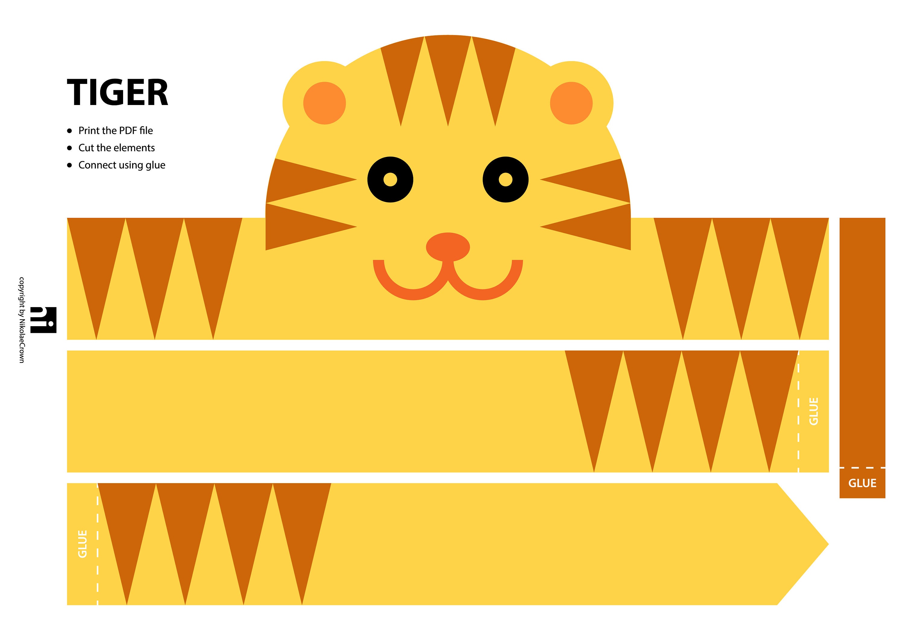 African Animal Crown Set - Printable, Face Mask, Crown Template, Animal ...