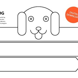 Dog Paper Crown - Printable, Dog Coloring Crown, Dog Coloring Face Mask ...