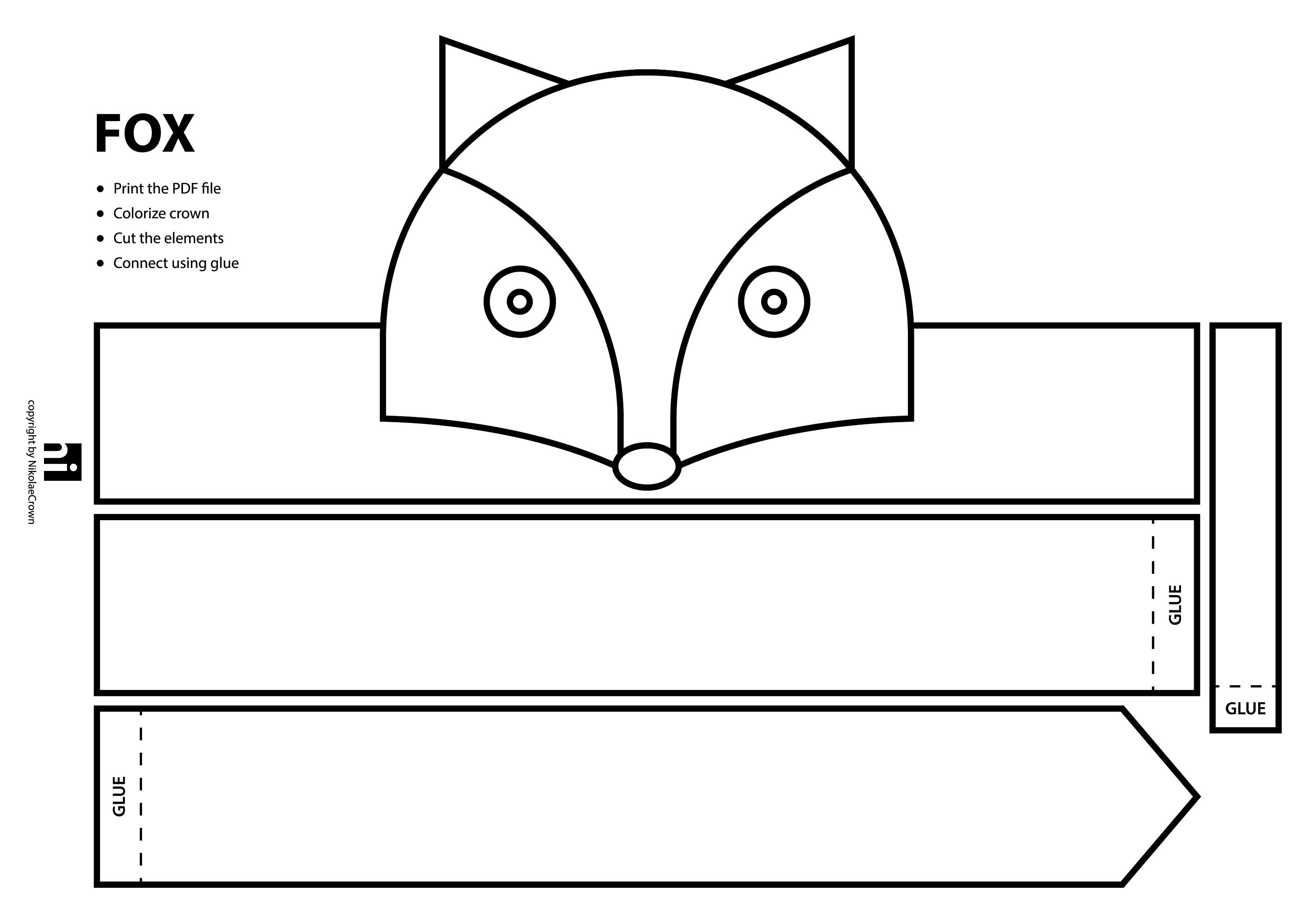 Forest Animal Paper Crown Set, Coloring Crown, Coloring Face Mask ...