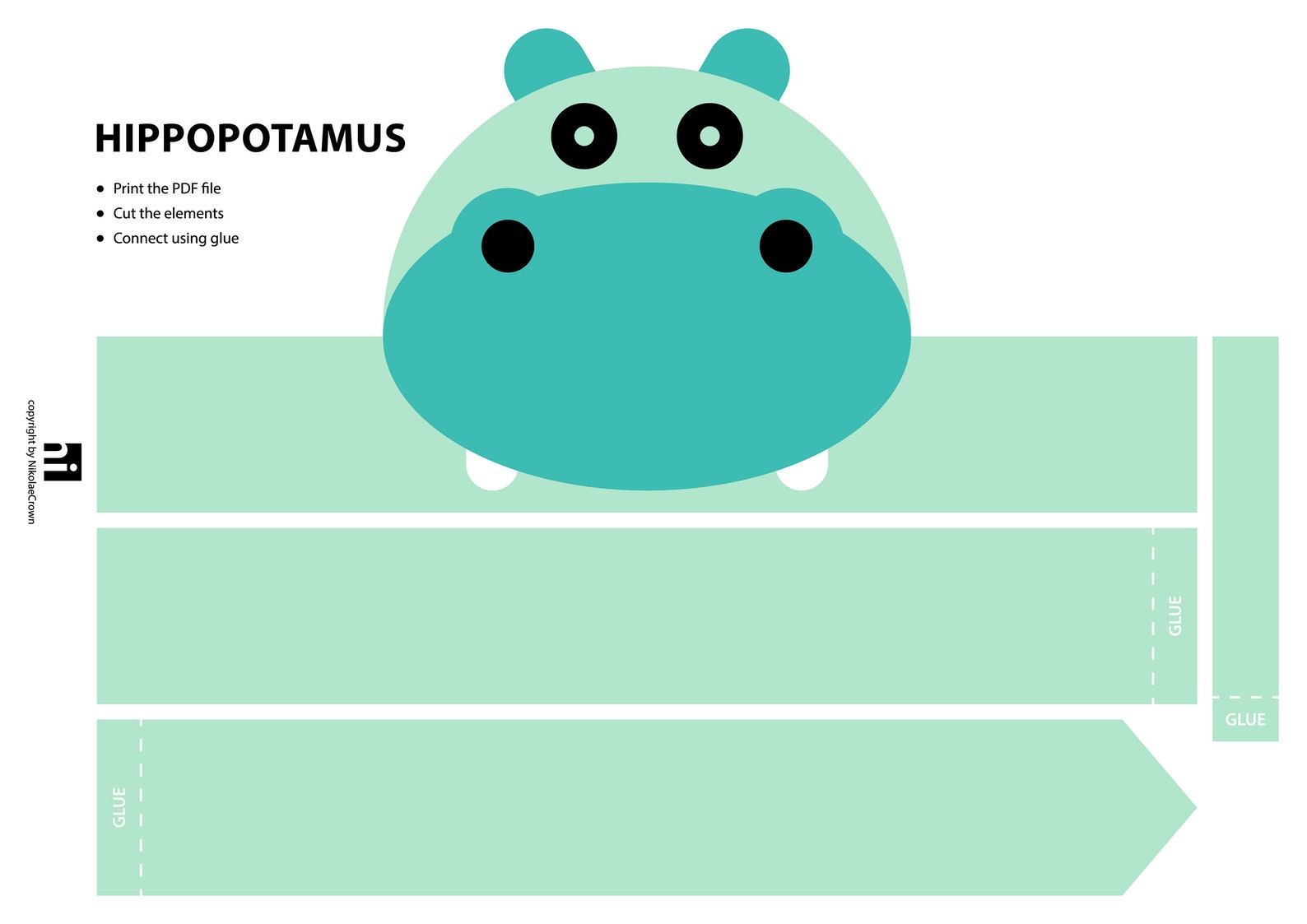 African Animal Crown Set - Printable, Face Mask, Crown Template, Animal ...