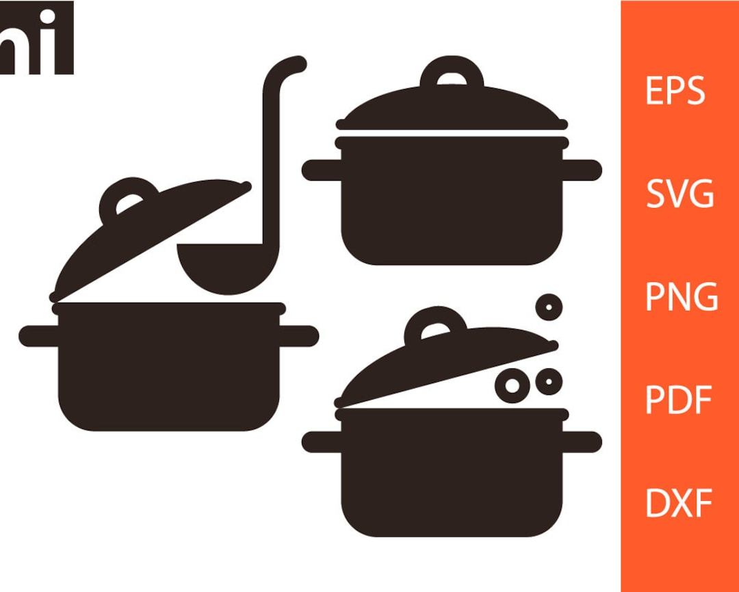 Buy Pot Svg, Pot Vector, Pot Clipart, Boiling Pot, Ladle, Cooking ...