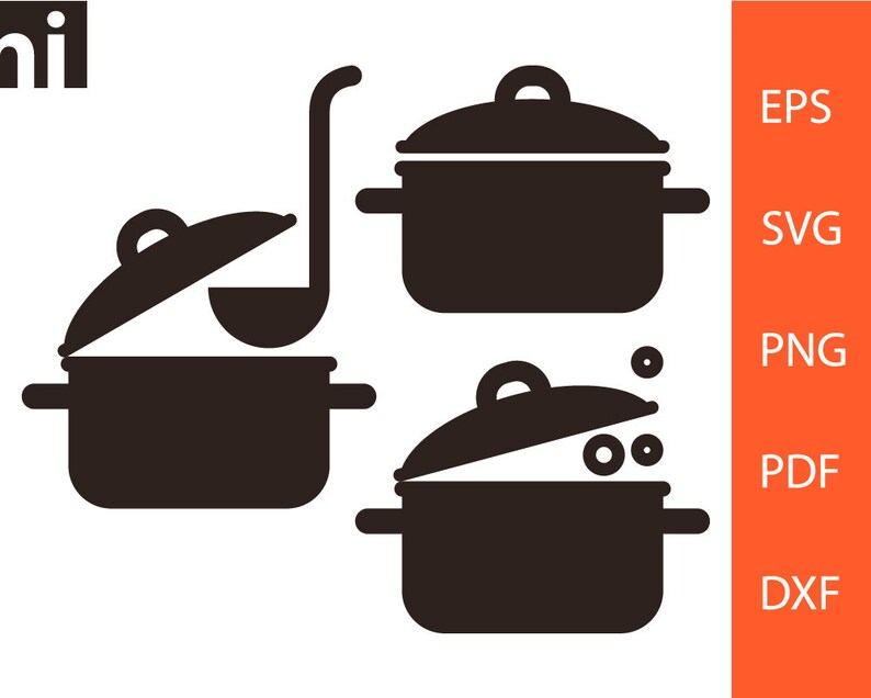 Pot Svg, Pot Vector, Pot Clipart, Boiling Pot, Ladle, Cooking, Kitchen ...