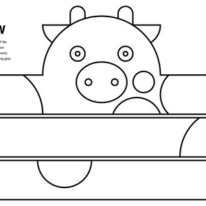 Farm Animal Paper Crown - Printable, Coloring Crown, Coloring Face Mask ...