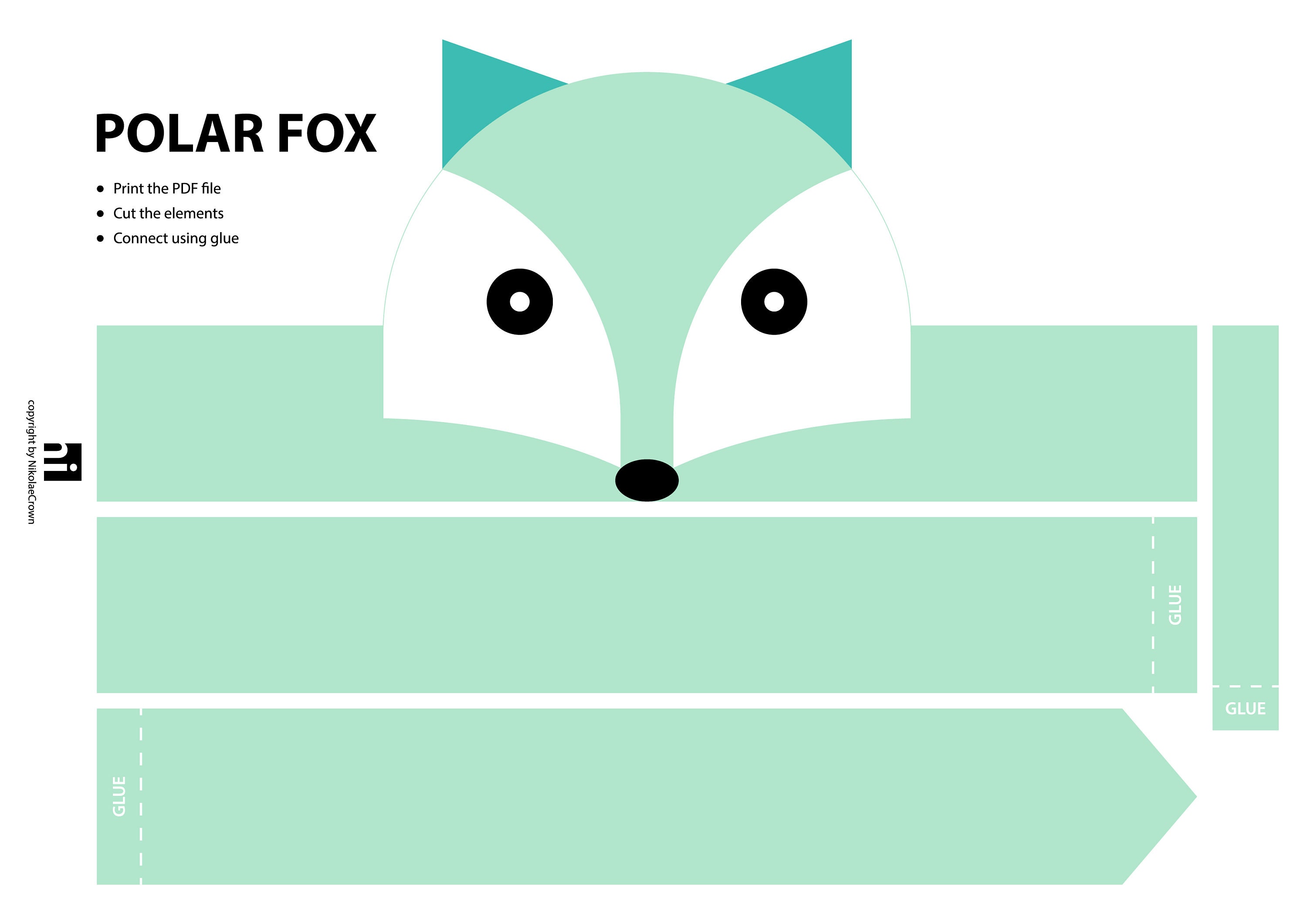 Arctic Animal Crown Set Printable, Face Mask, Crown Template, Animal ...