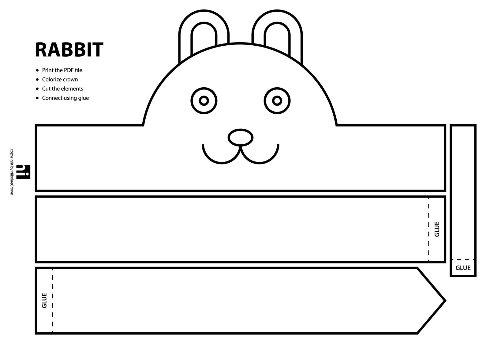 Forest Animal Paper Crown Set, Coloring Crown, Coloring Face Mask ...