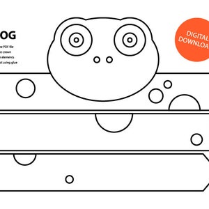 Frog Paper Crown - Printable, Coloring Crown, Coloring Face Mask, Crown ...