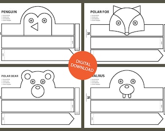 Tiger Paper Crown - Printable, Coloring Crown, Coloring Face Mask ...