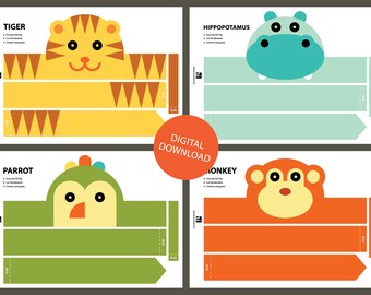 Monkey Paper Crown Printable, Coloring Crown, Coloring Face Mask, Crown ...