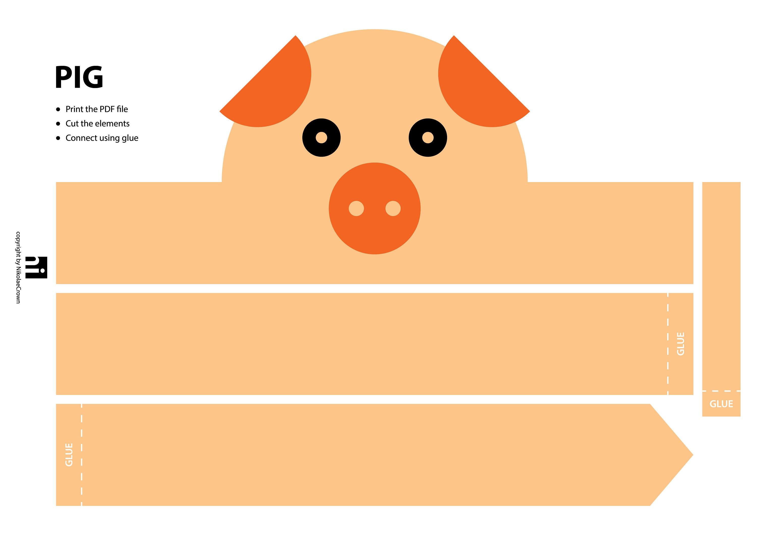 Farm Animal Crown - Printable, Face Mask, Crown Template, Animal ...