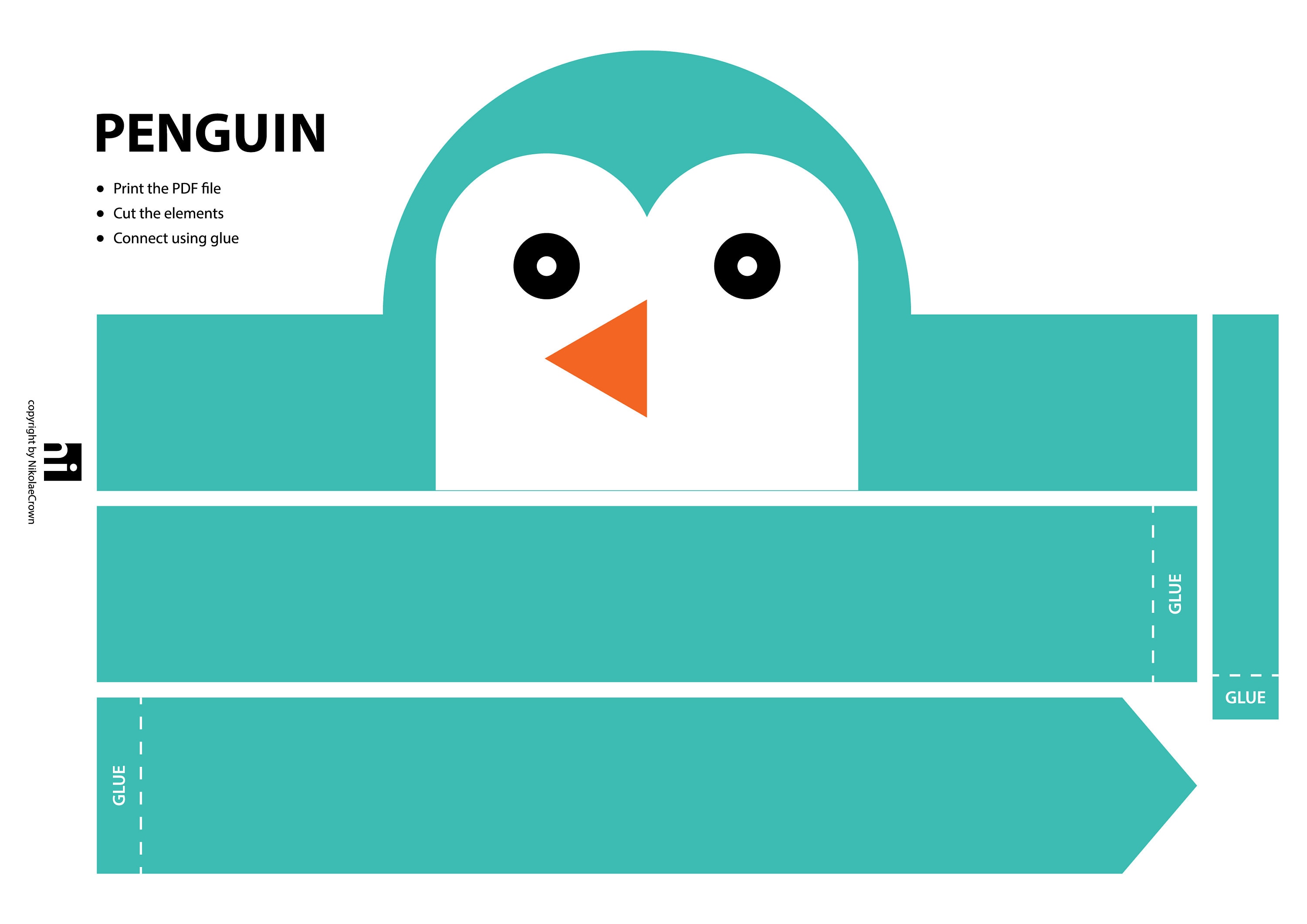 Arctic Animal Crown Set - Printable, Face Mask, Crown Template, Animal ...