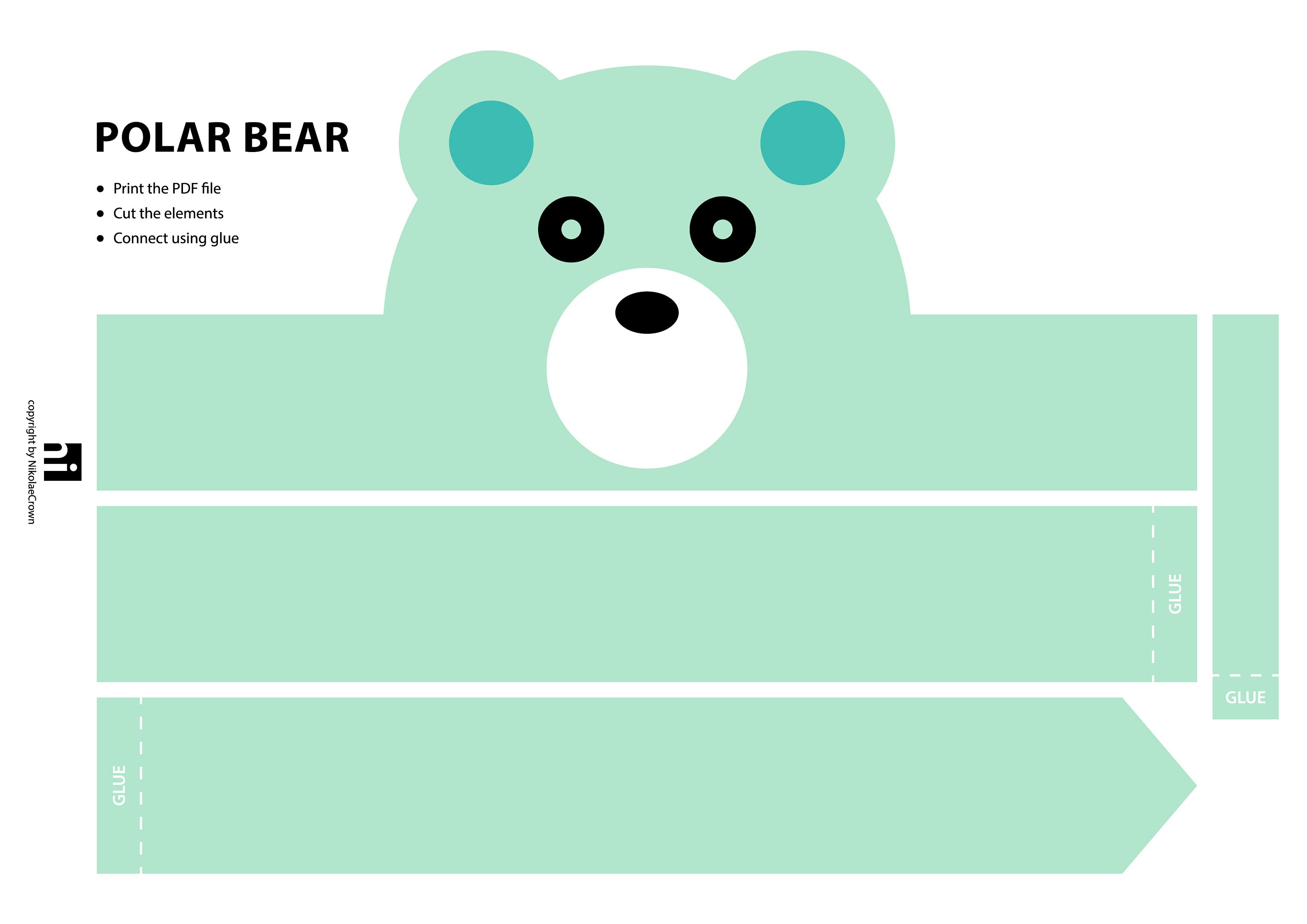 Arctic Animal Crown Set - Printable, Face Mask, Crown Template, Animal ...